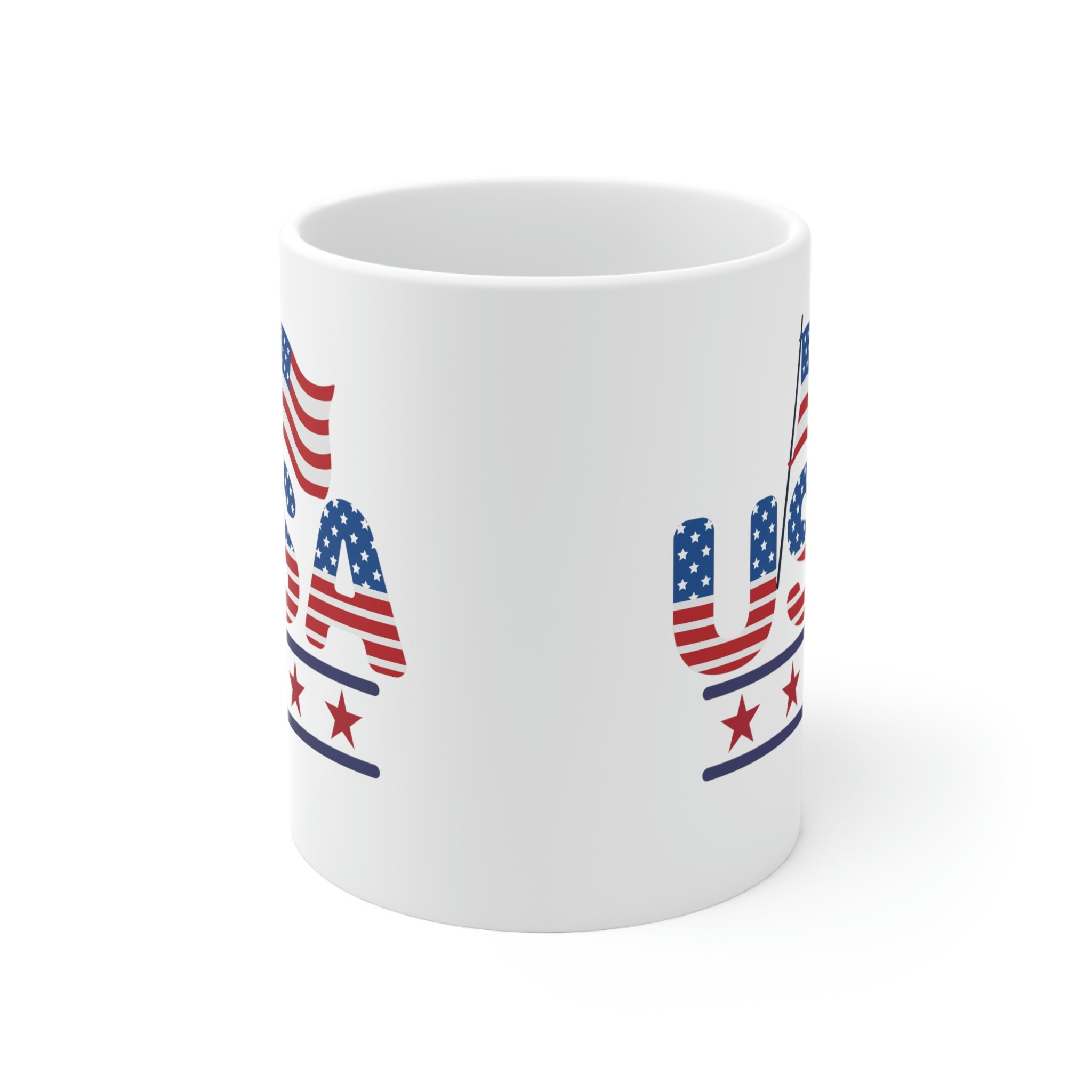 American Flag Coffee Mug, USA Flag Mug, Independence Day Mug, Proud ...
