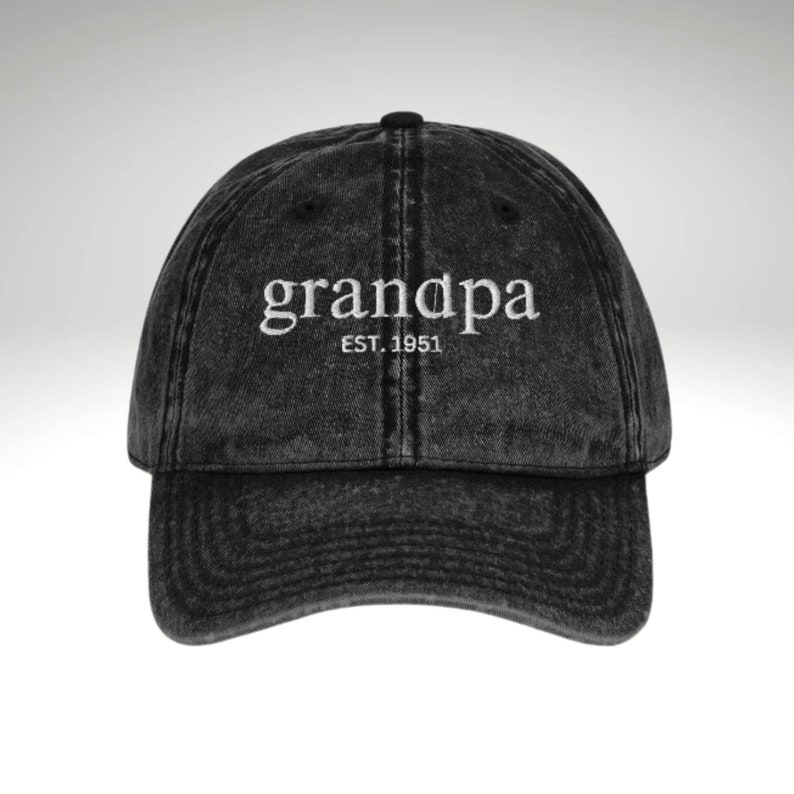 Custom Embroidered Vintage Style Grandpa Baseball Cap, Custom Date Est ...
