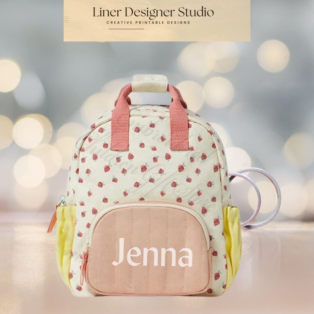 Personalized Strawberry Girls Mini Backpack, Travel Size Backpack for ...