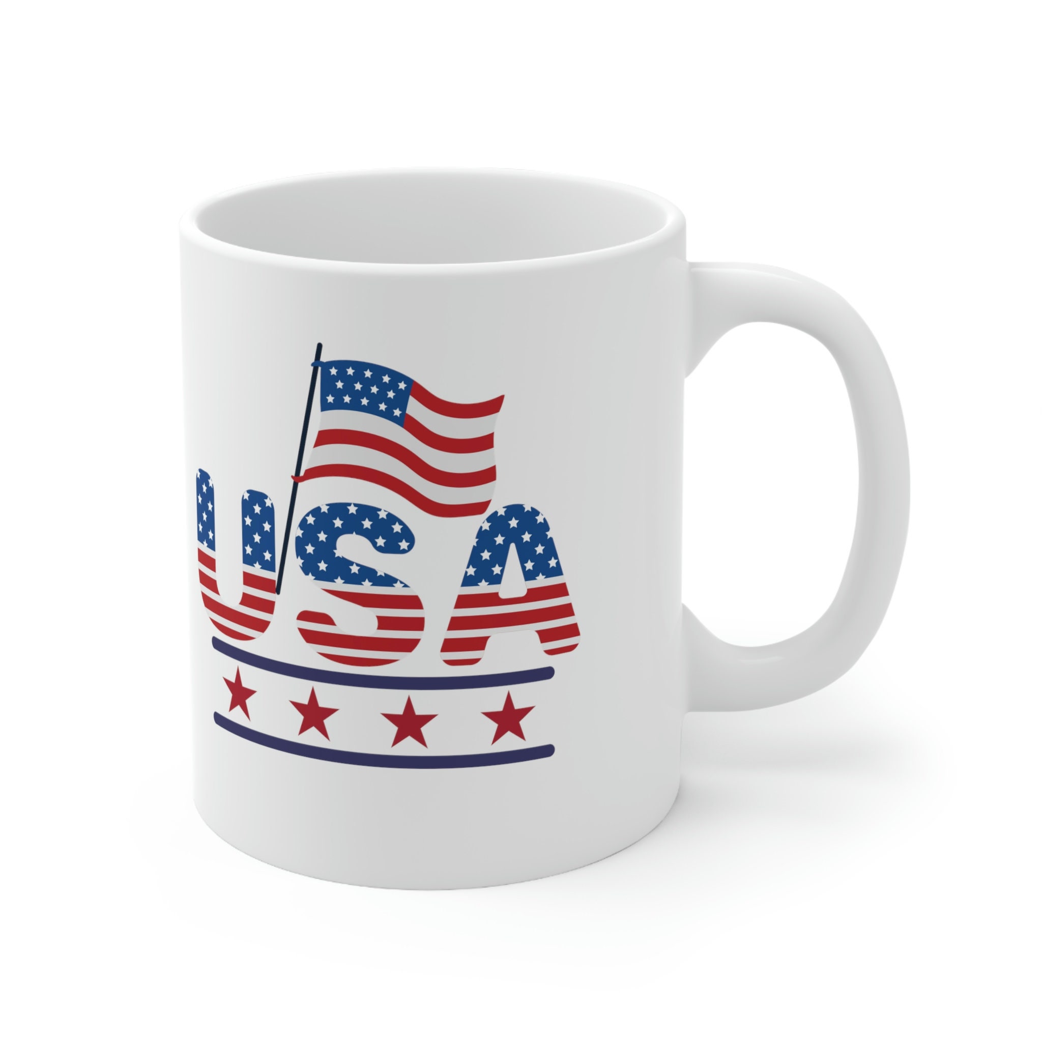 American Flag Coffee Mug USA Flag Mug Independence Day Mug - Etsy