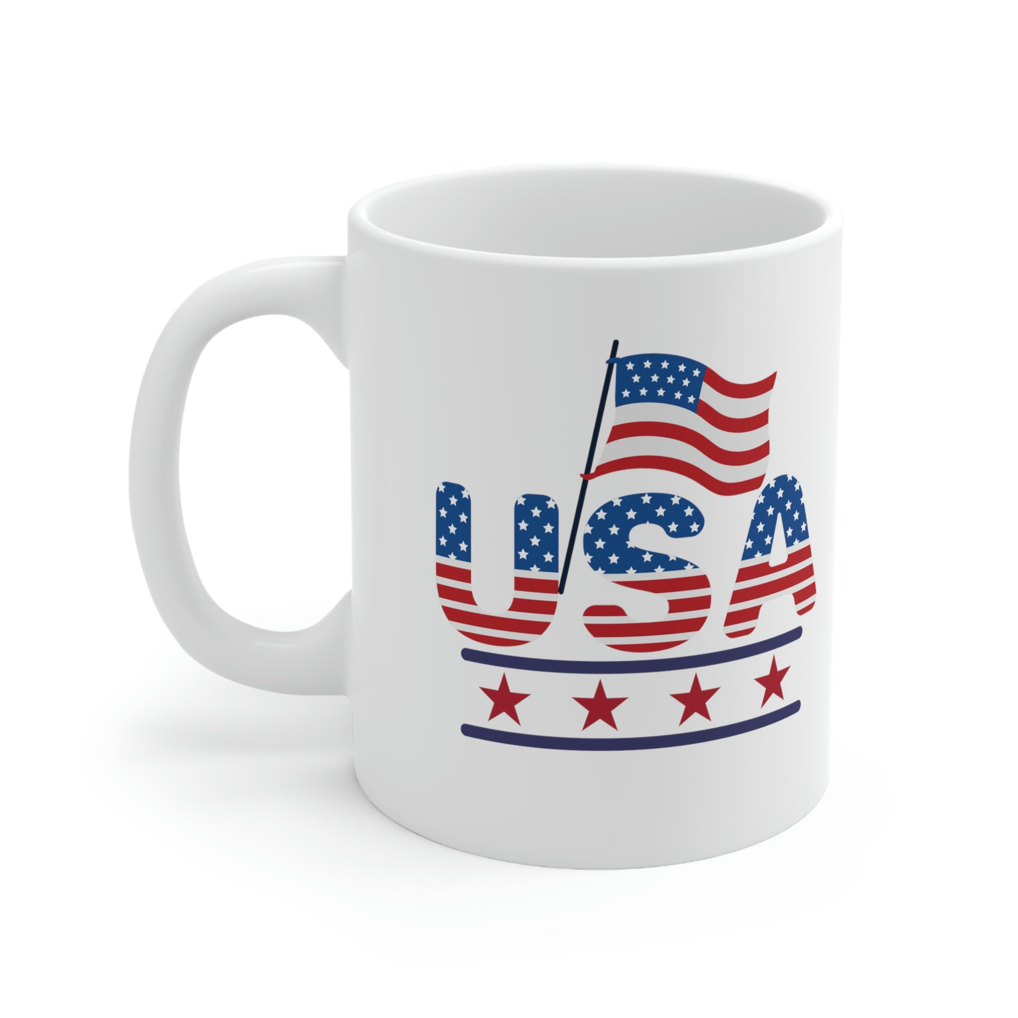 American Flag Coffee Mug USA Flag Mug Independence Day Mug - Etsy