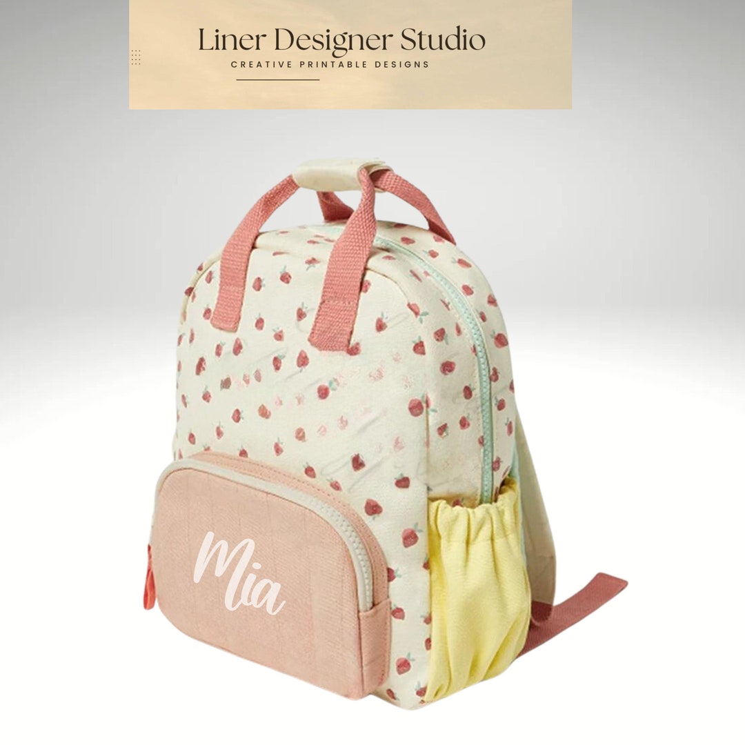 Personalized Strawberry Girls Mini Backpack, Travel Size Backpack for ...