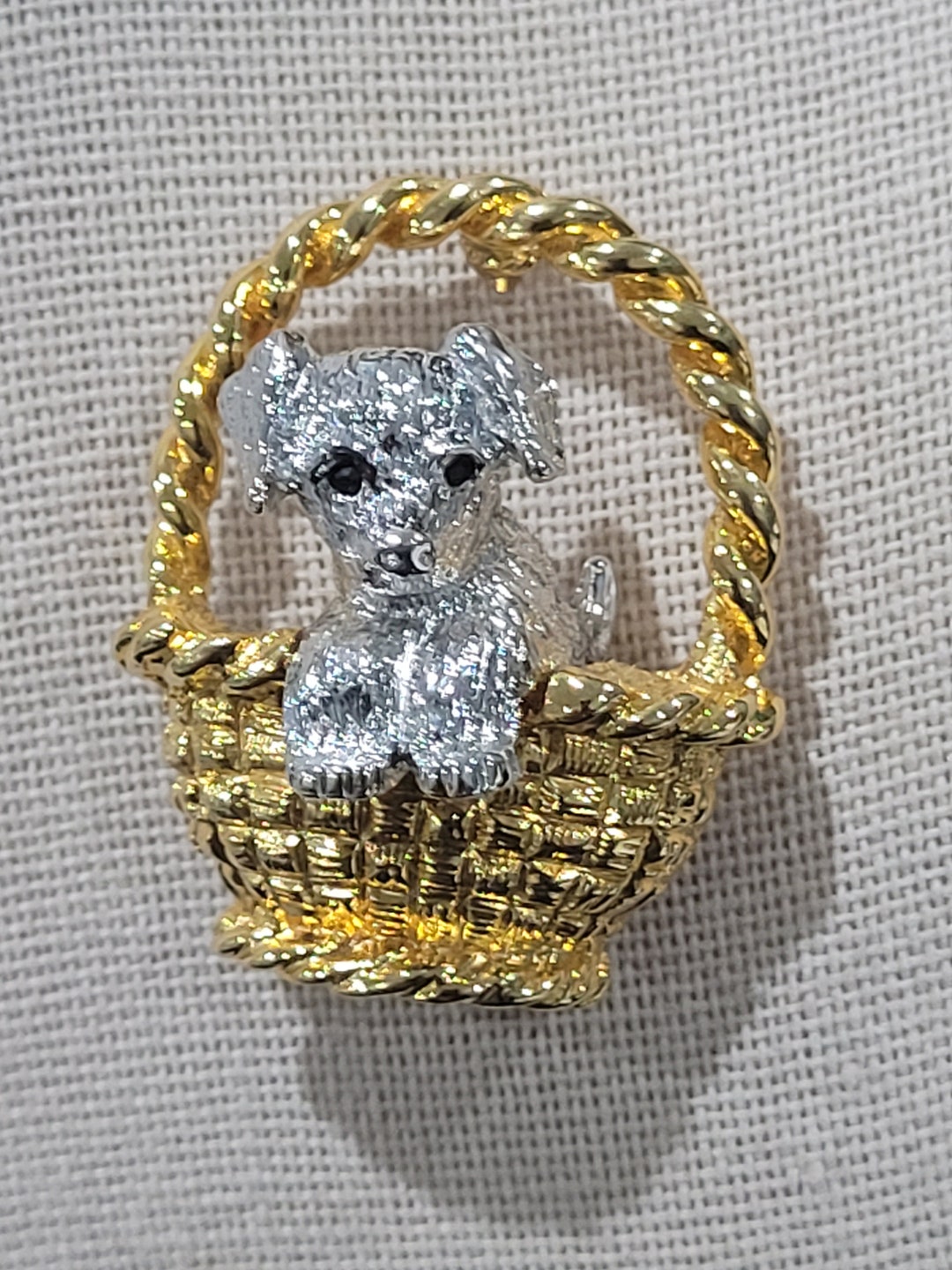 Vintage Joan Rivers 'dog in Basket' Brooch - Etsy