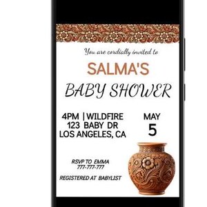 Mexican Barro Digital Invitation With Modern Barro Mexican Vase and ...