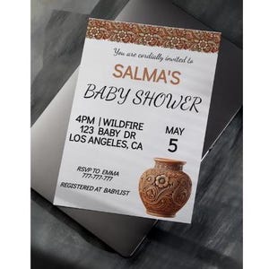 Mexican Barro Digital Invitation With Modern Barro Mexican Vase and ...