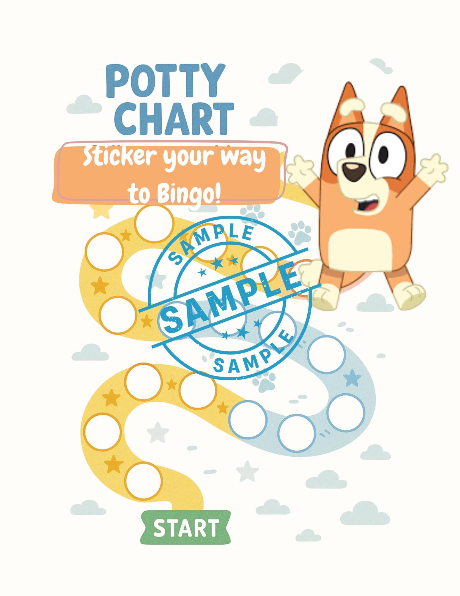 Potty Training Chart Set of 3 – Bluey, Bingo & Muffin Printable Reward ...