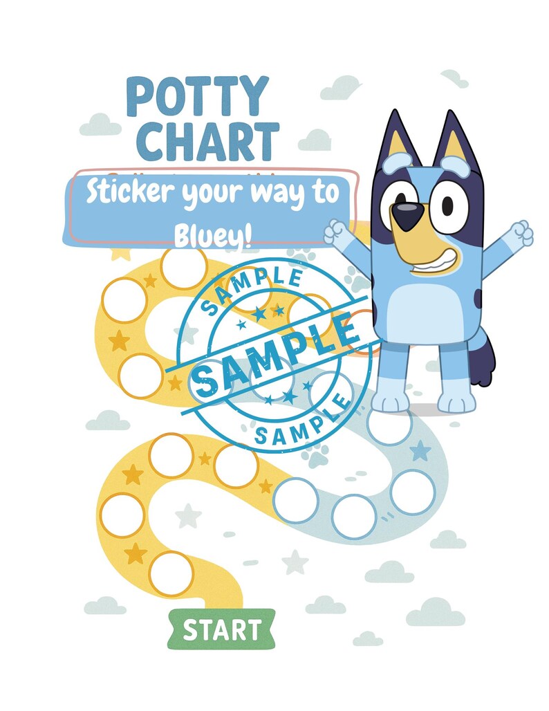 Potty Training Chart Set of 3 – Bluey, Bingo & Muffin Printable Reward ...