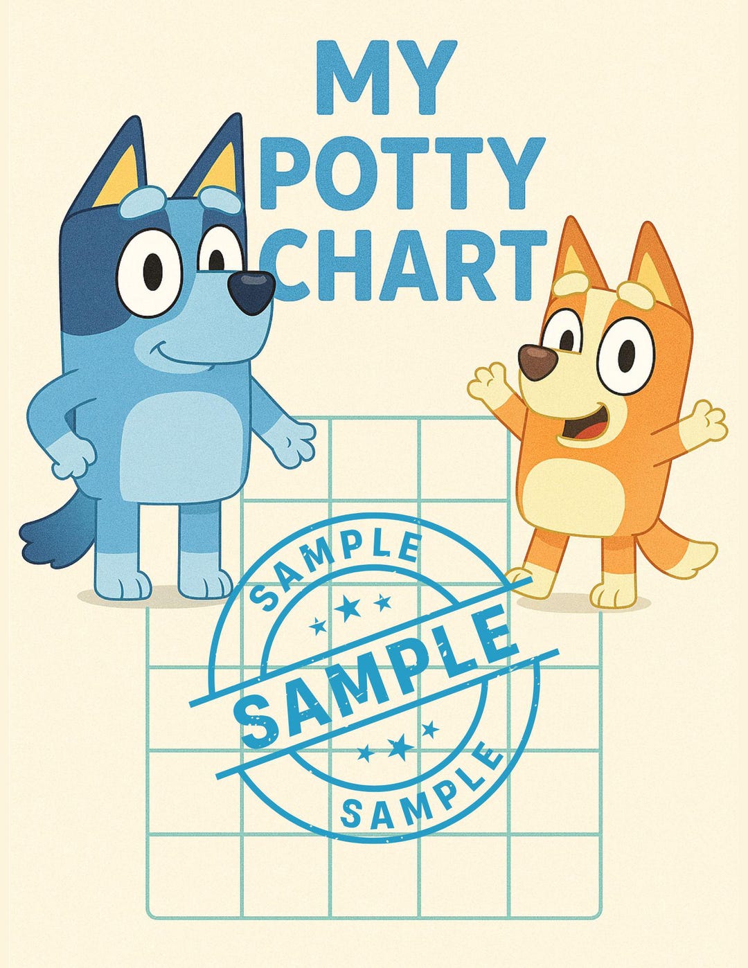 Bluey Potty Training Chart – Printable Download – Toddler Reward Chart ...
