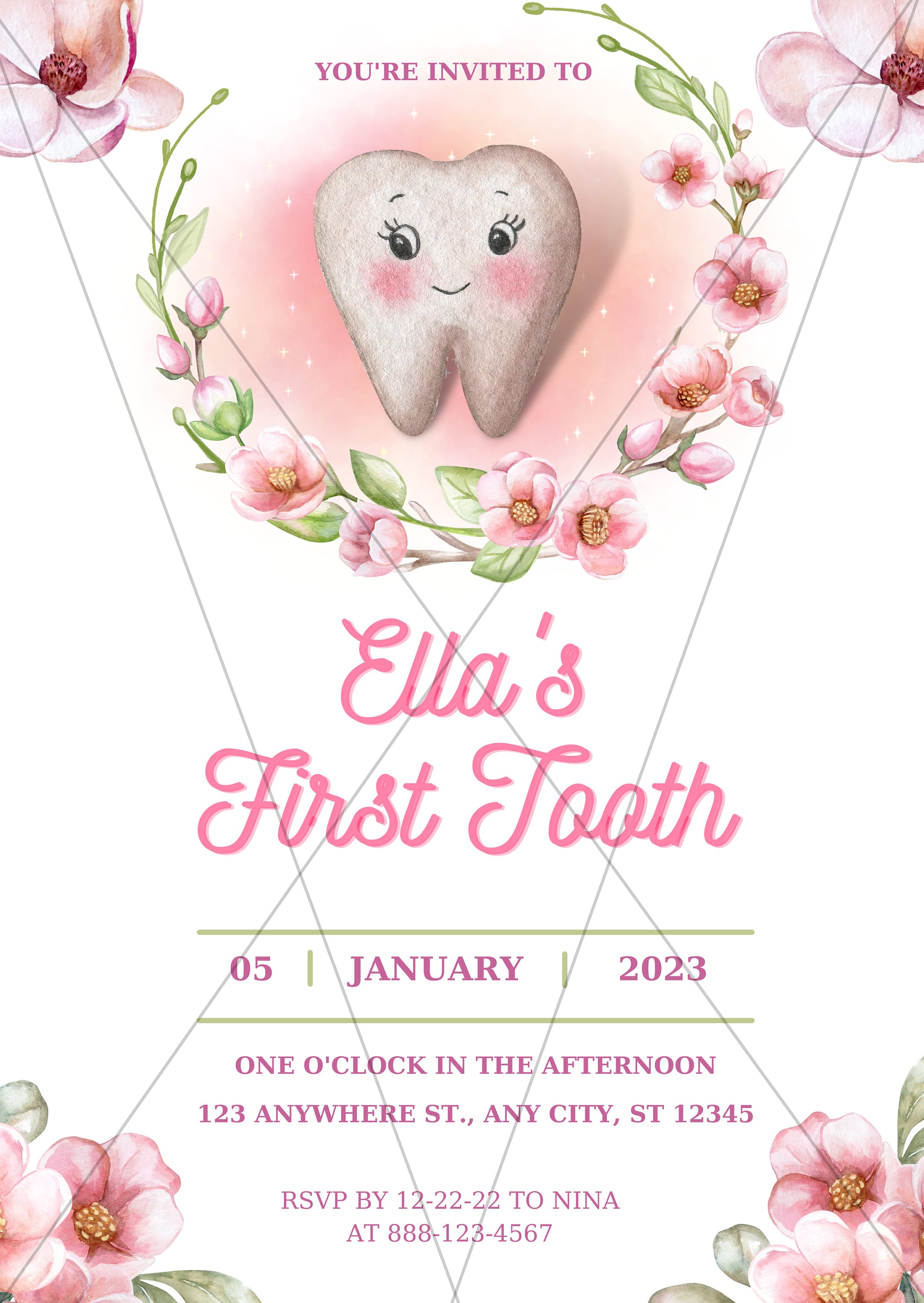 Teething Party Invitation Armenian Atam Hatik Invitation Editable - Etsy