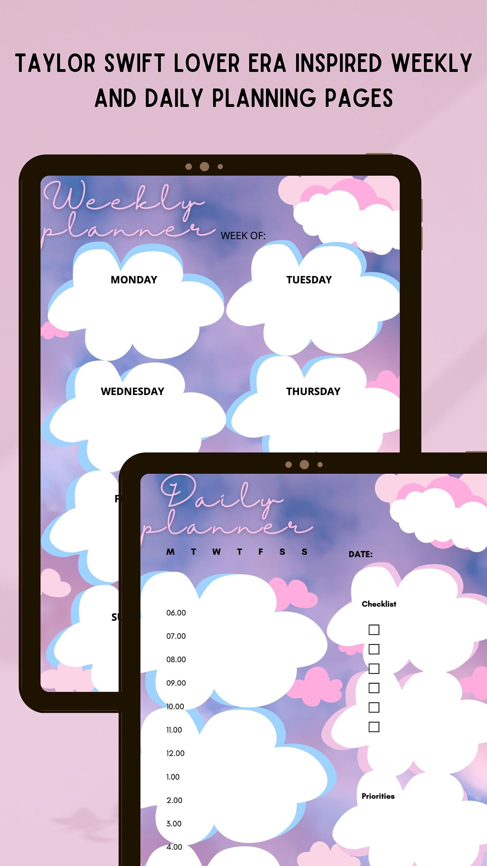 Taylor Swift Lover Era Inspired Weekly and Daily Planning Pages - Etsy