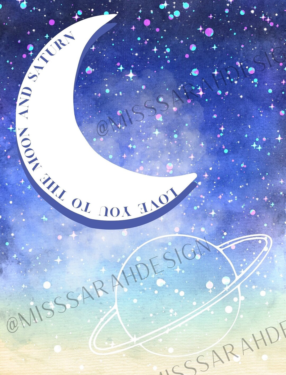 Taylor Swift - Seven "love You to the Moon & Saturn" Poster - Digital ...