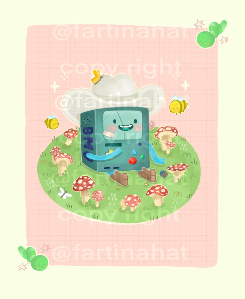 Bmo // Illustration // Adventure Time // Beemo Drawing // - Etsy