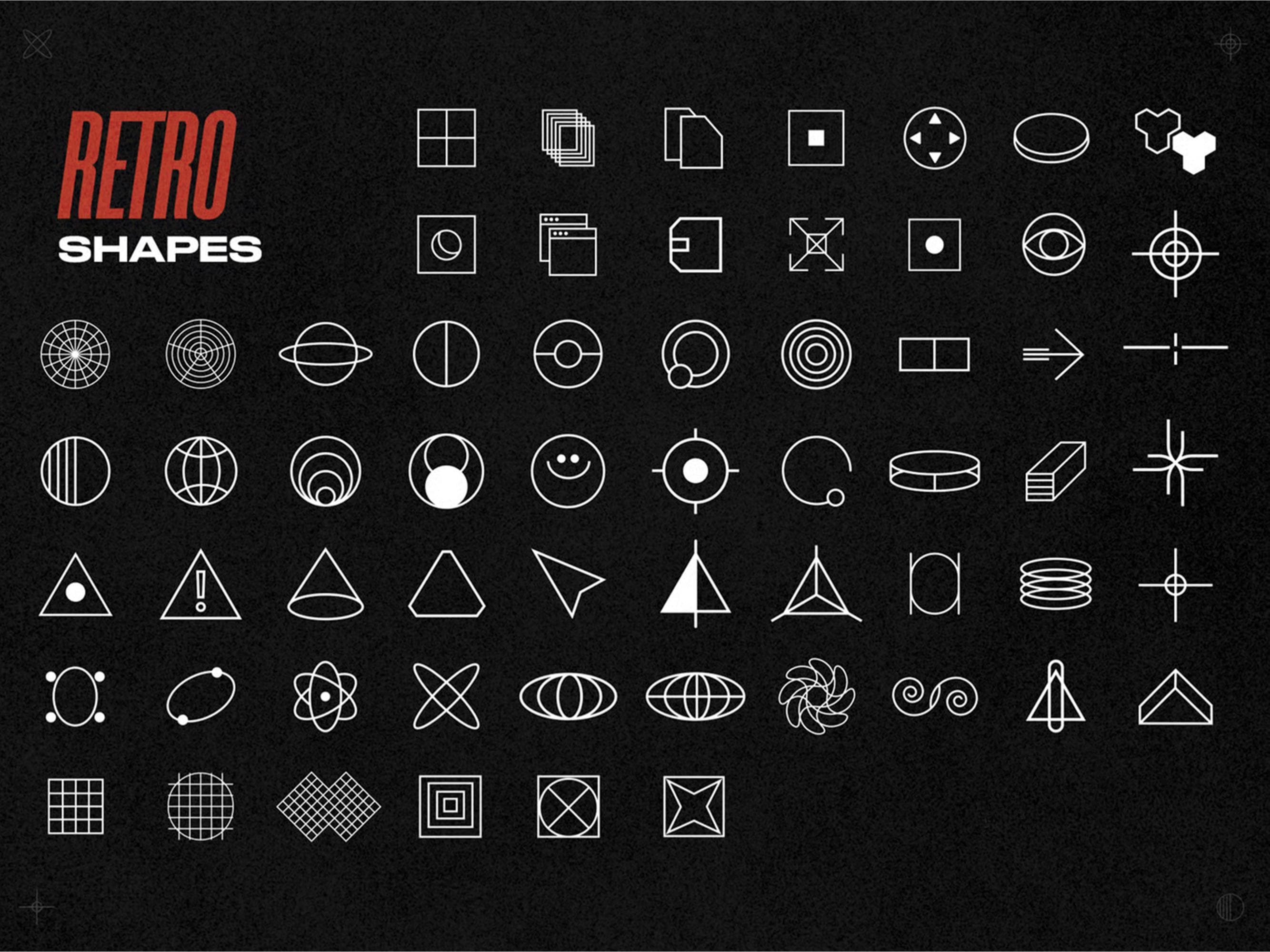 Cyber Y2K Shapes Vector Pack, 222 Acid Graphic Elements, Streetwear ...