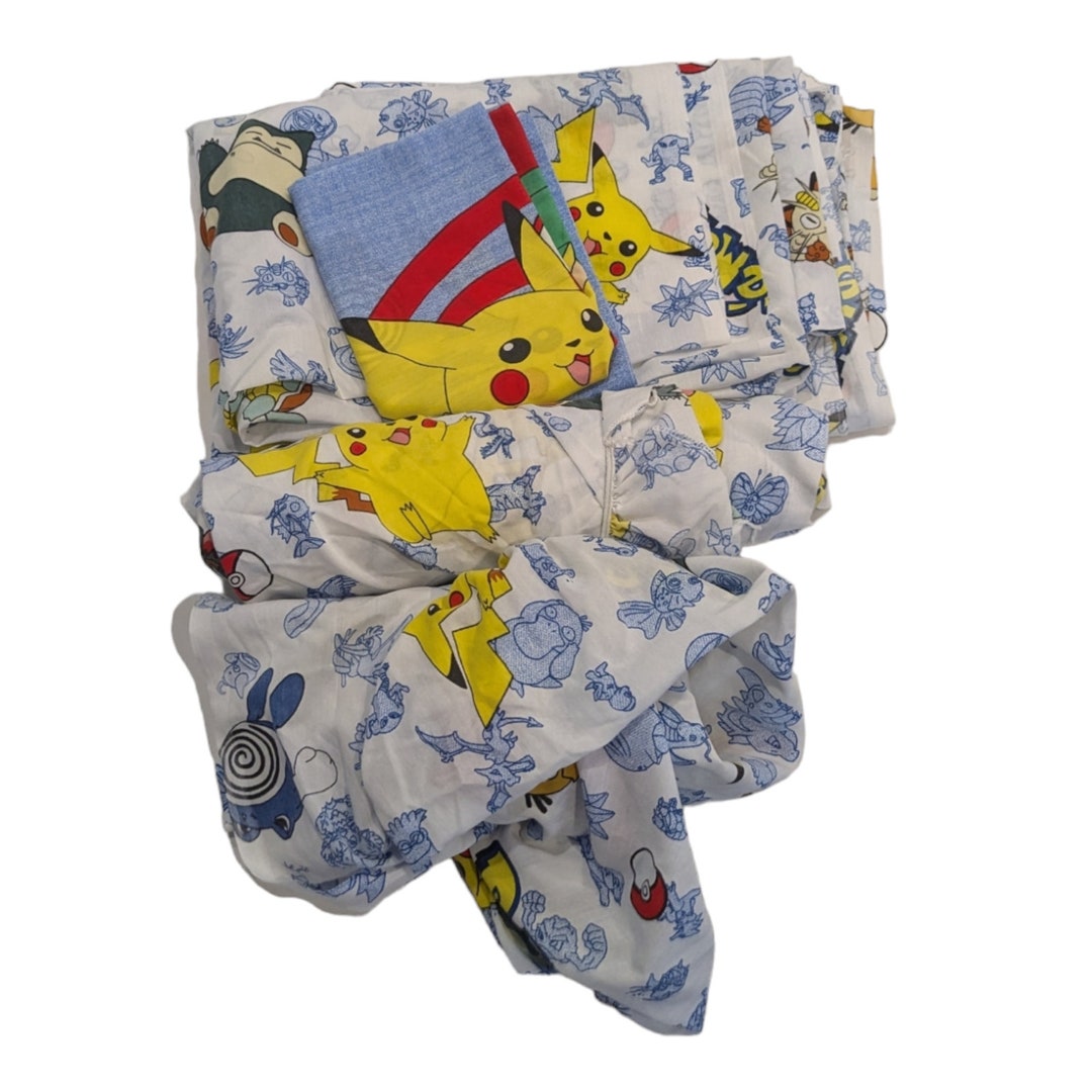 Vintage 90's Pokemon Nintendo 2 Twin Bed Sheet Sets AOP - Etsy