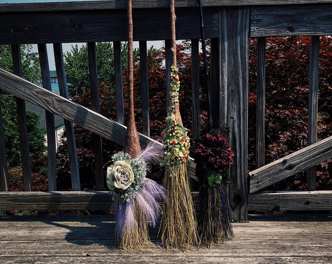 Decorative Witches Broom Full Size Witch Broom Halloween Decor ...