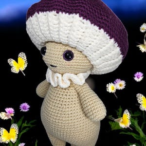 Purple Cap Mushling Crochet Mushroom Doll - Etsy