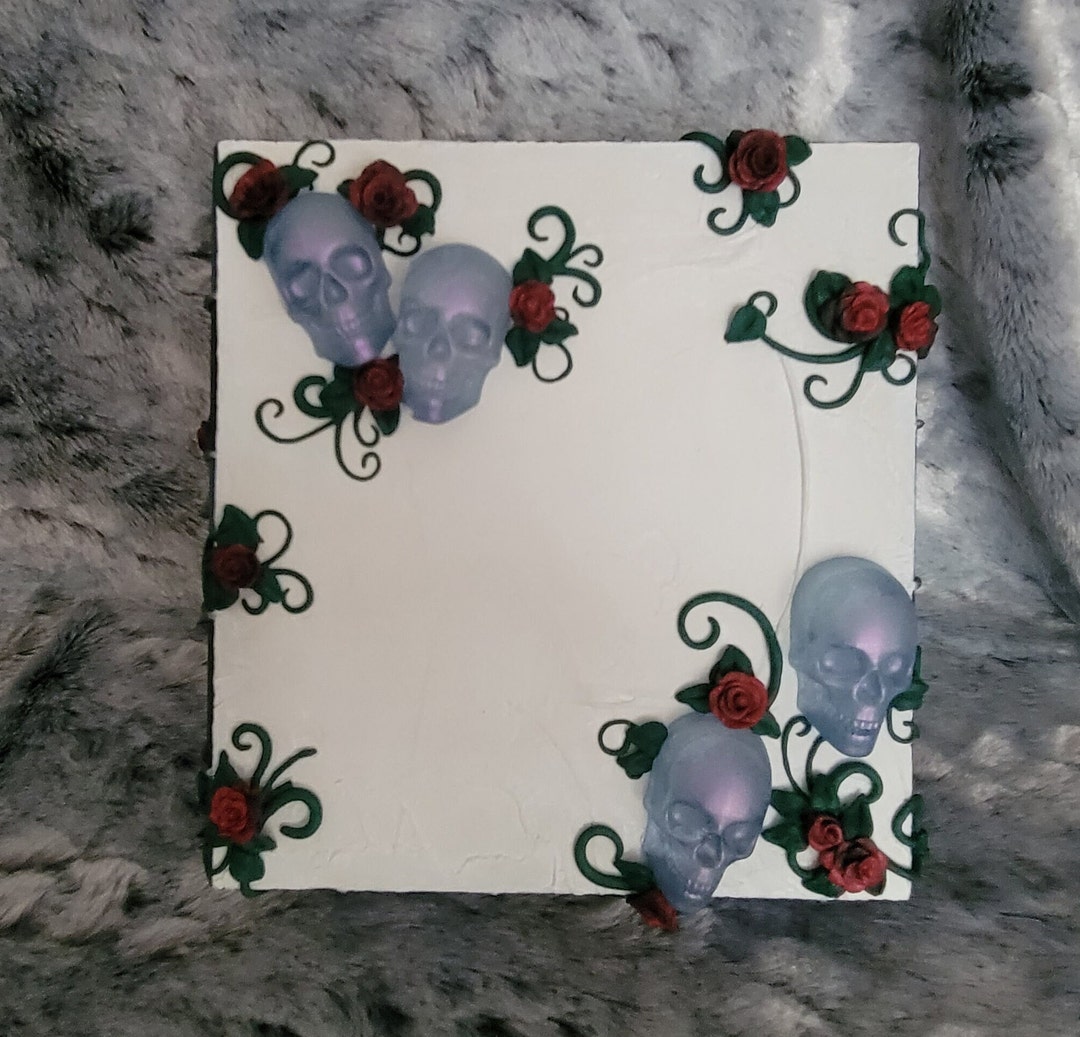 Skulls and Roses Storage Box Wood Jewelry Box Skull Decor Macabre Gift ...