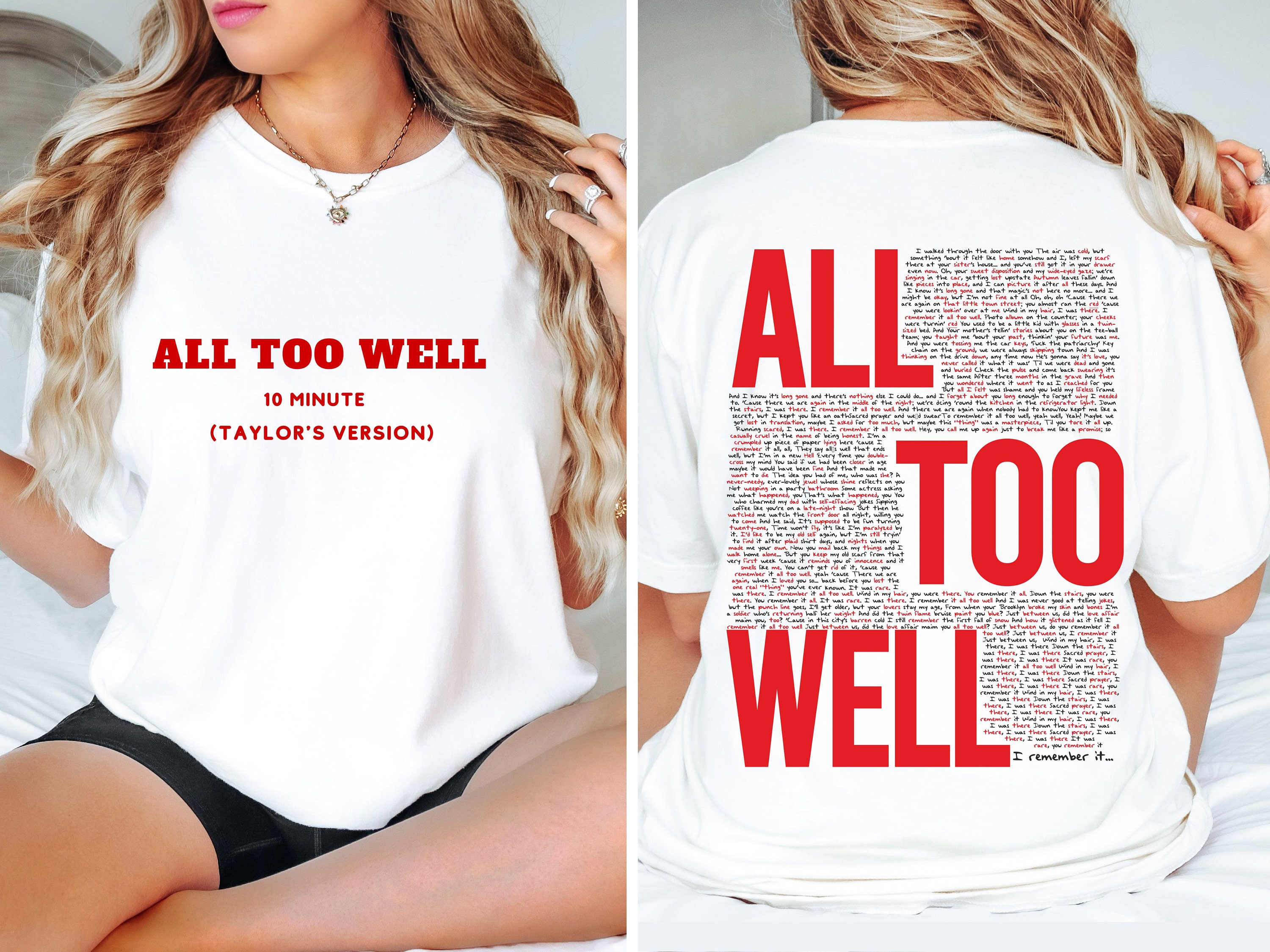 All Too Well Shirt, All Too Well Shirt Two Side Printed, the Tour 2023 ...