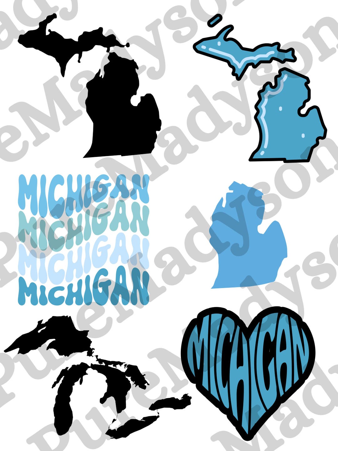 Michigan SVG Bundle | Michigan State 6 SVG Bundle | SVG Cut File - Etsy