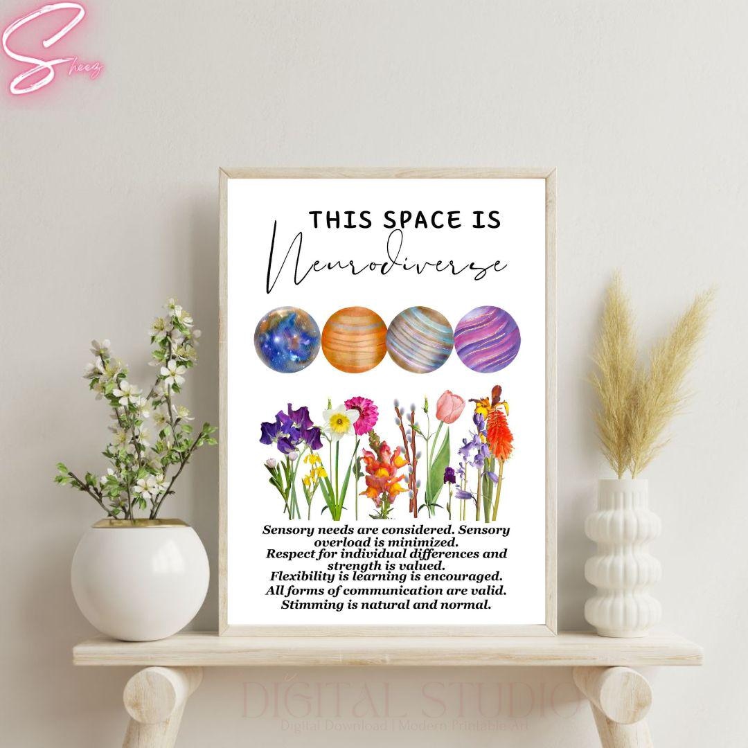 This Space is Neurodiverse Print | Neurodiversity Poster ...
