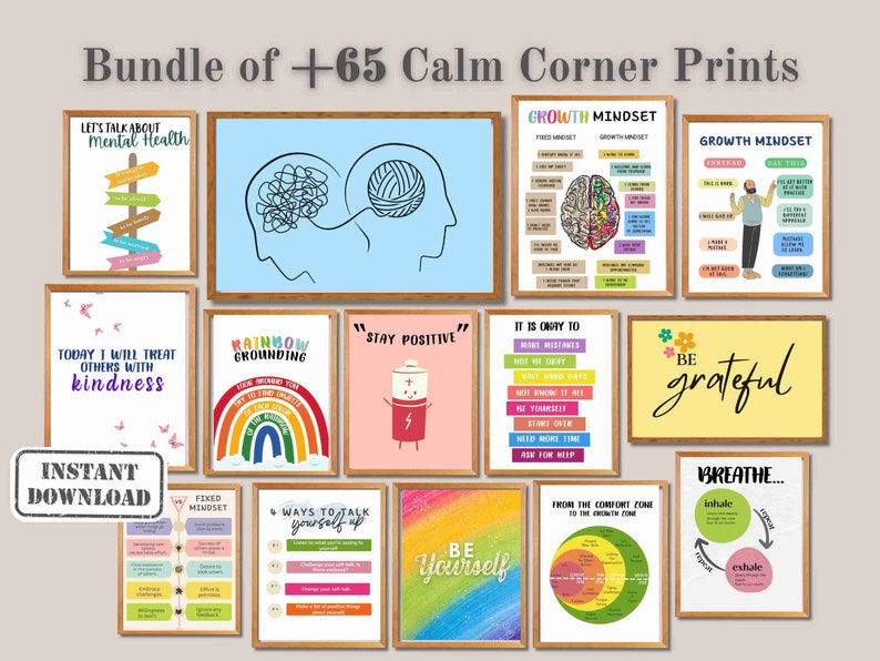 65+ School Counseling Posters |therapy Signs for Office | Mental Health ...
