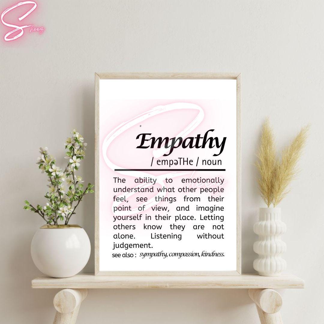 Empathy Definition Print | Empathy Poster | Empathy Wallart | Empathy ...