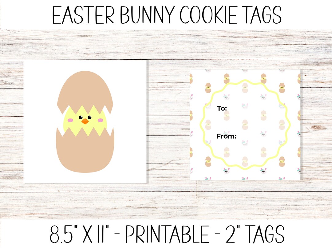 Easter Chicky Gift Tag Printable Easter Chicky Cookie Tag Printable - Etsy