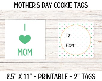 Printable 2&2.5 Tags Mother's Day Printable Cookie Tag-floral Tag-i ...
