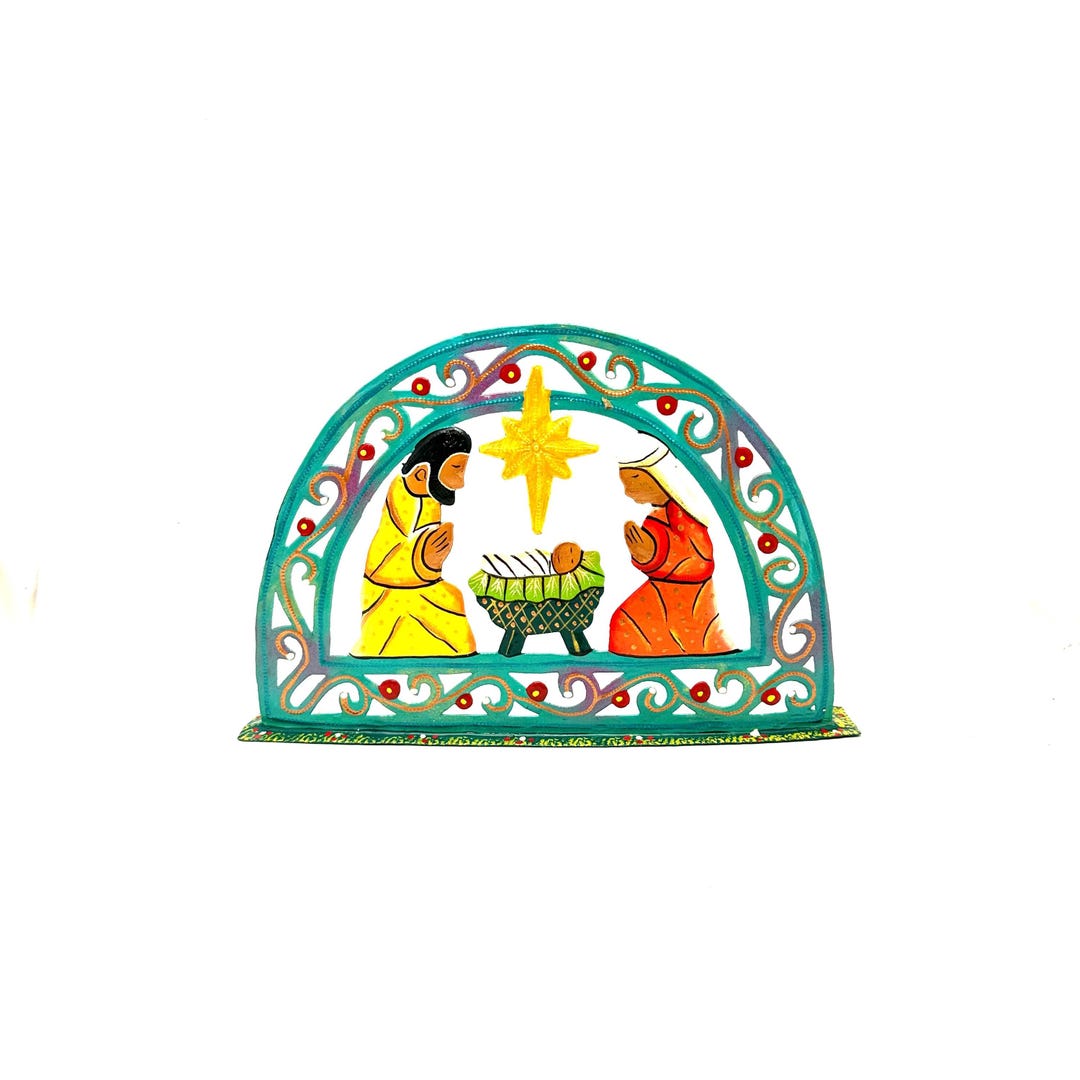 Arched Turquoise Nativity - Etsy