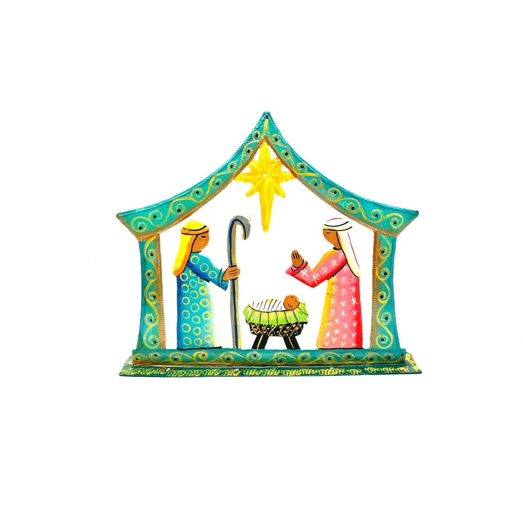Turquoise Simple Nativity - Etsy