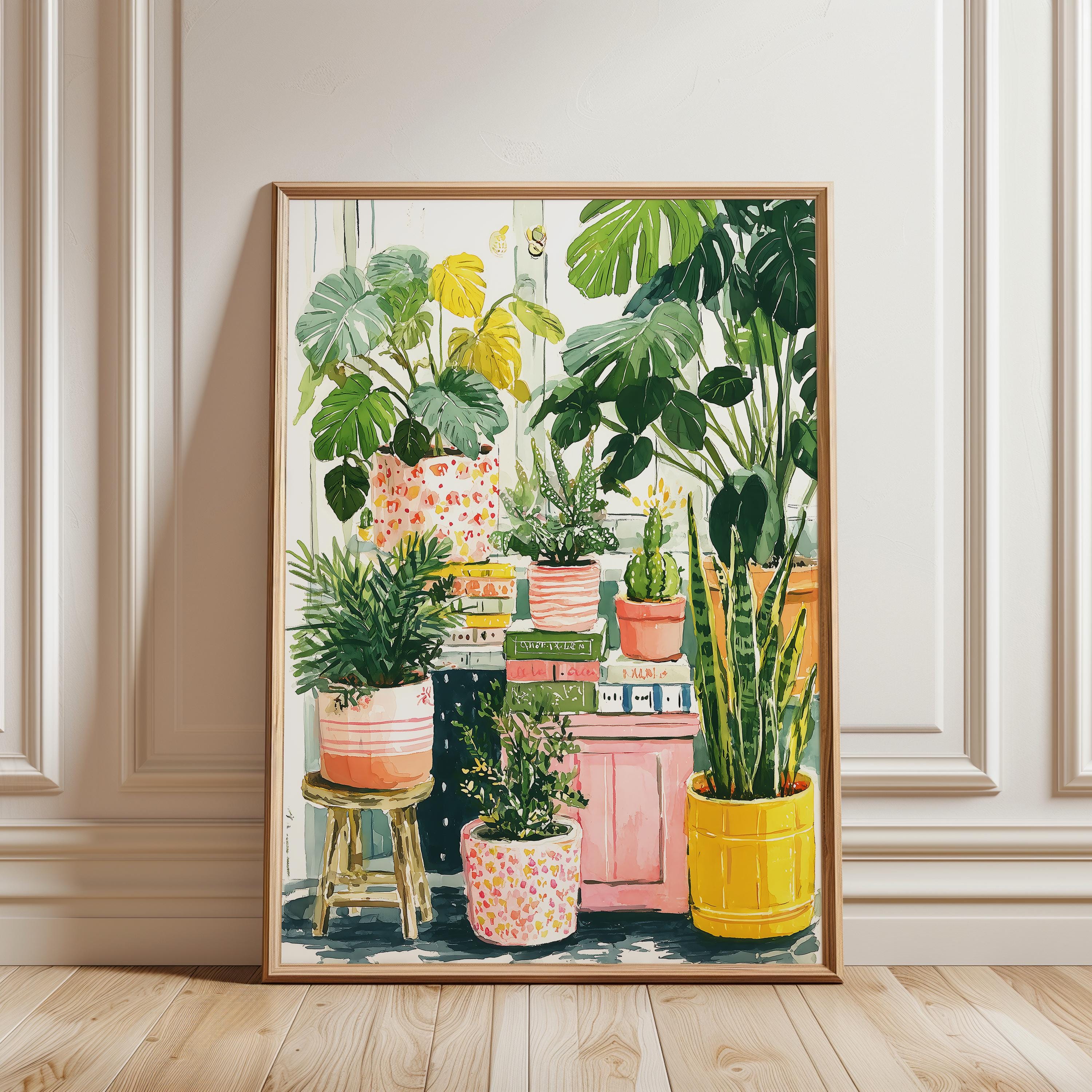 House Plant Art Print, Plant Painting, Plant Poster, Floral Wall Decor ...