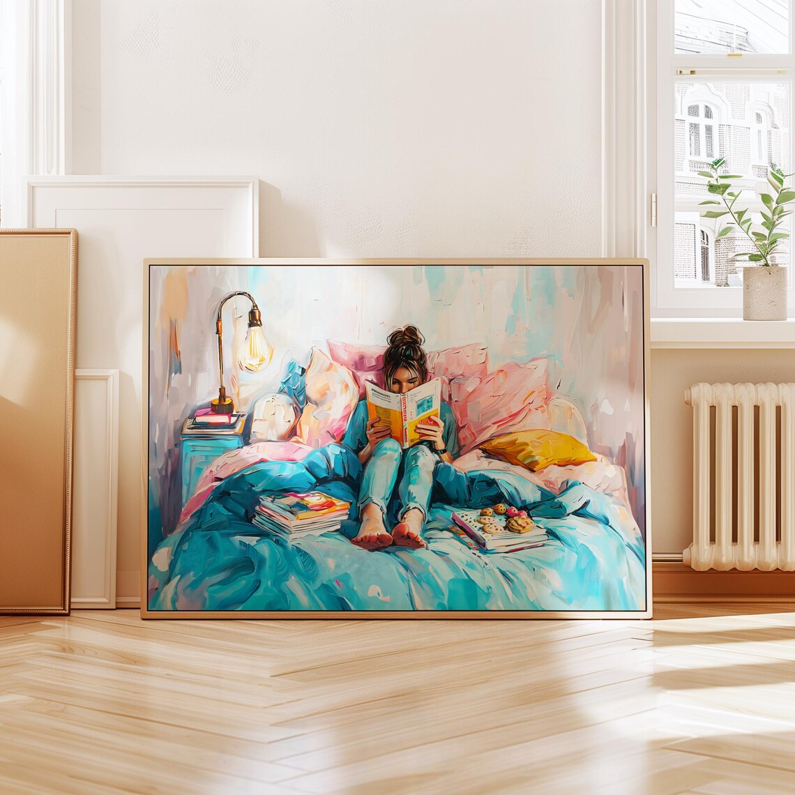 Cozy Reading Art Print, Woman Reading Art, Reading Poster, Cute Wall ...