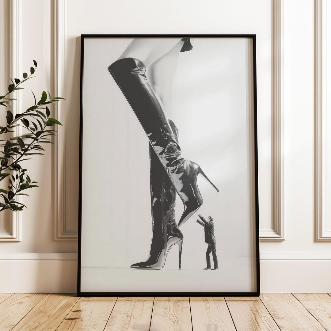 Stiletto Boot Female Poster, Feminist Wall Art, Retro Woman Print, Girl ...