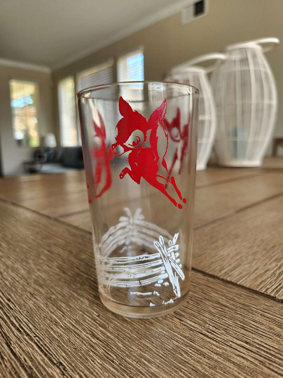 Hazel Atlas Deer White Picket Fence Glass Tumbler - Etsy