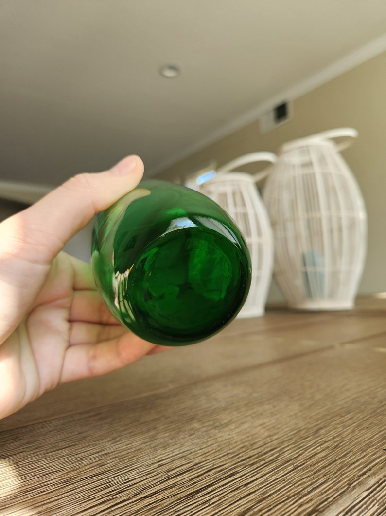 50s Anchor Hocking early Train Roly Poly Green Glass - Etsy