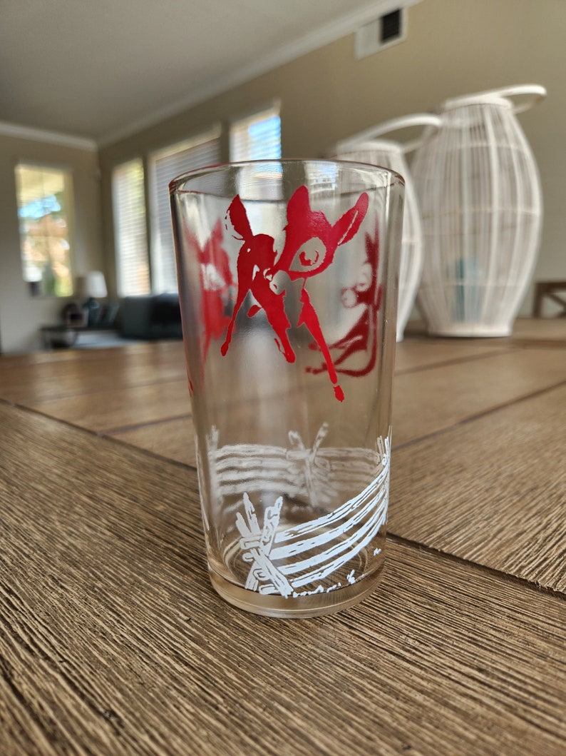 Hazel Atlas Deer White Picket Fence Glass Tumbler - Etsy