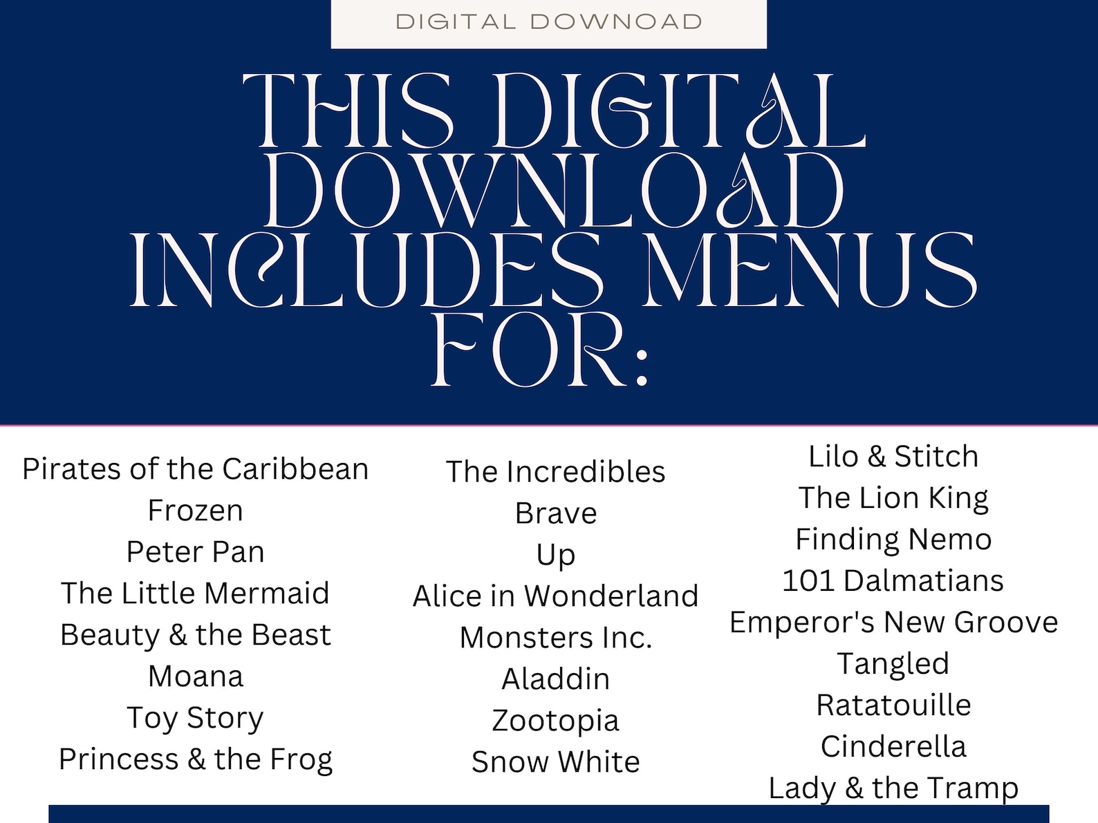 Family Movie Night-25 Menus - Etsy