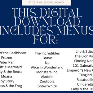 Family Movie Night-25 Menus - Etsy