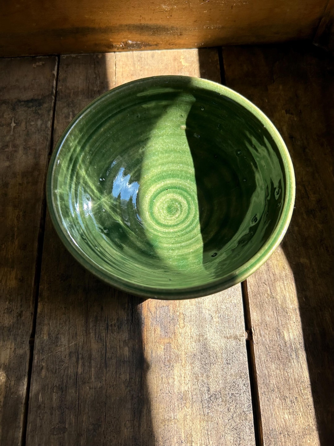 Handmade Green Ceramic Bowl - Etsy