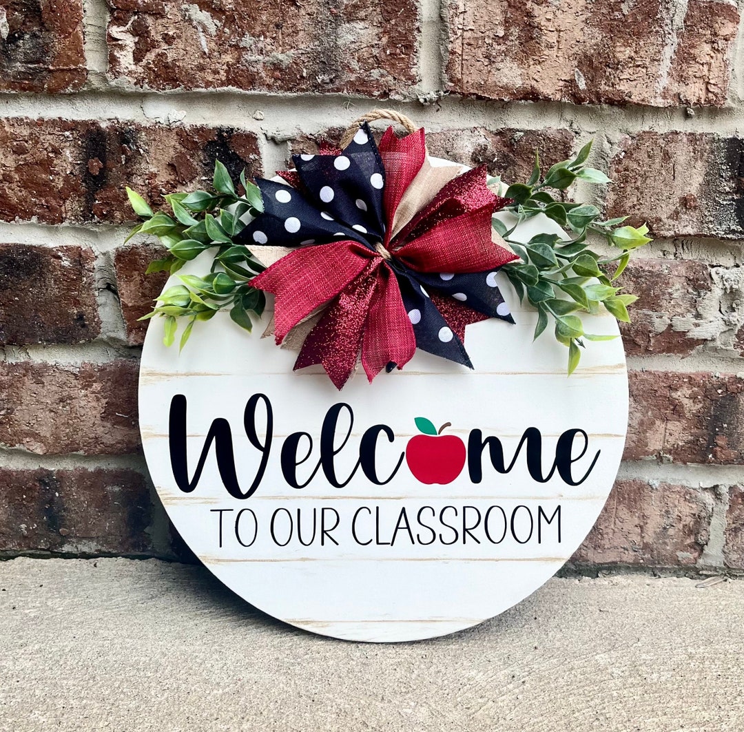 Classroom Welcome Sign, School Door Hanger, Teacher Class Decor ...
