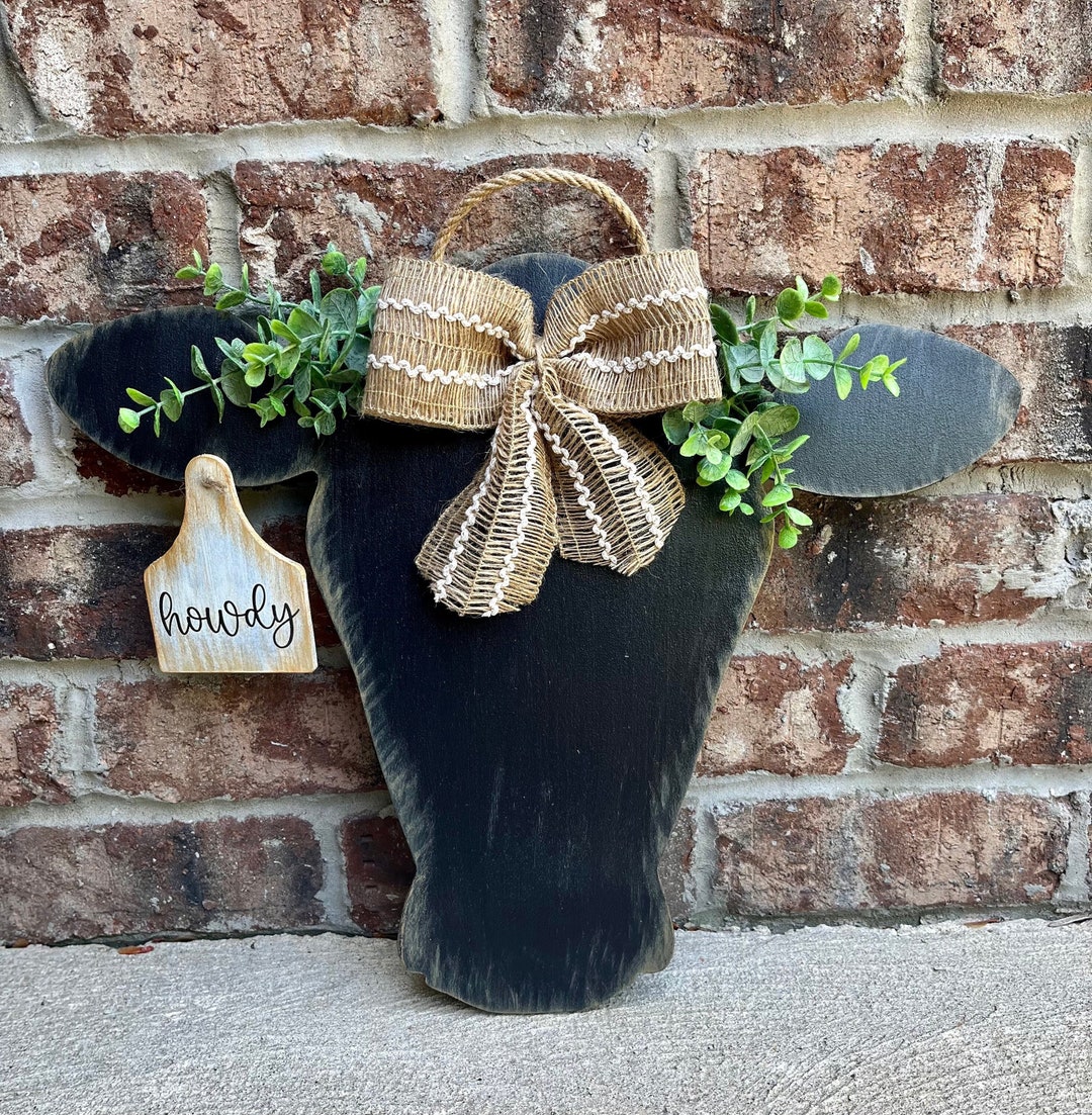 Cow Wood Sign Cow Tag Door Hanger Farm Front Door Sign - Etsy