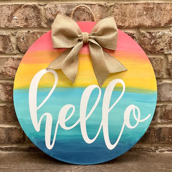 Round Wood Summer Sign - Etsy