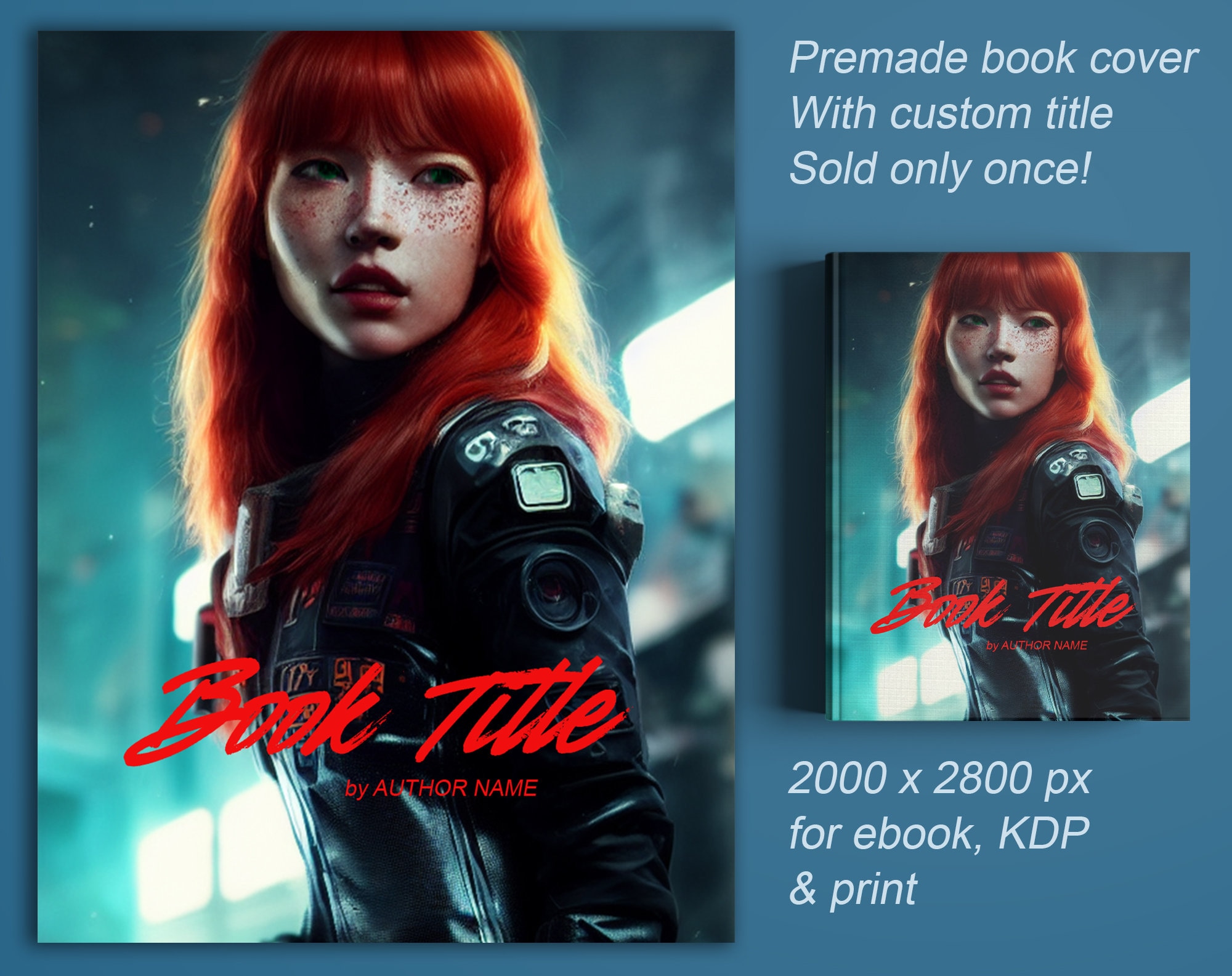 Premade Book Cover Design - Futuristic Cover for KDP, Ebook and Print ...