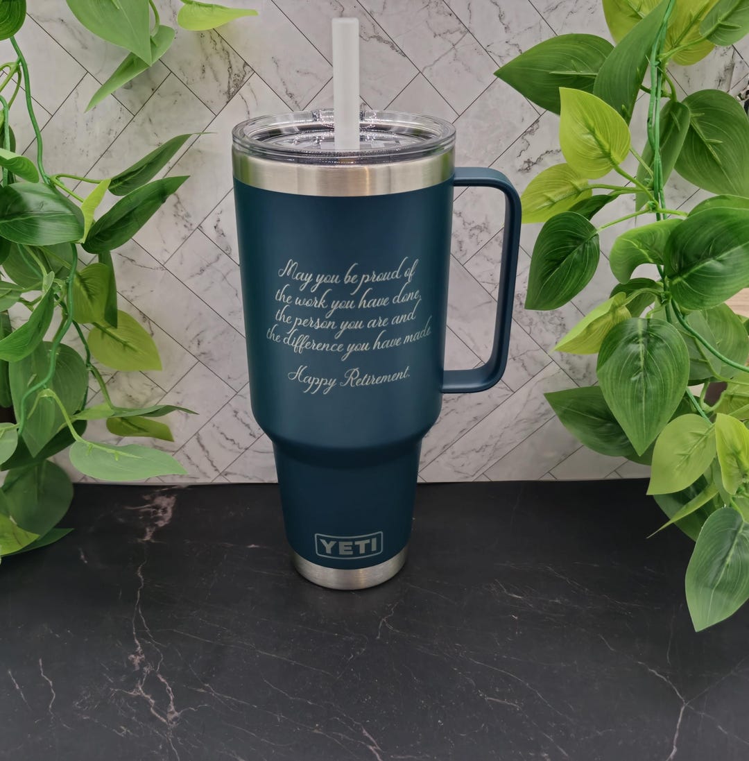 Personalized YETI 42oz Mug – Custom Laser Engraved Tumbler With Straw ...