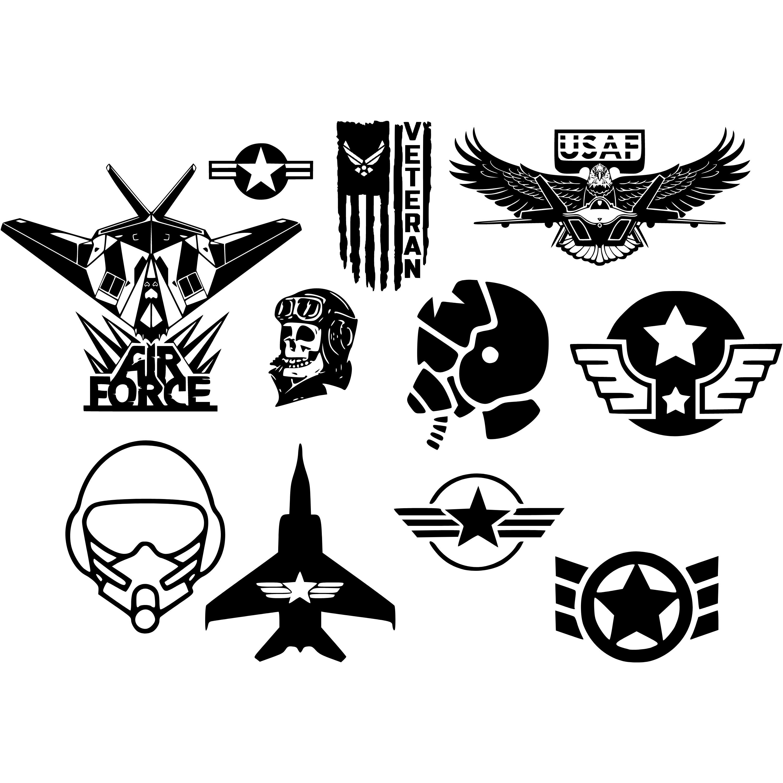 US Air Force Design Bundle - SVG, Png Works on Laser, Cricut or CNC ...