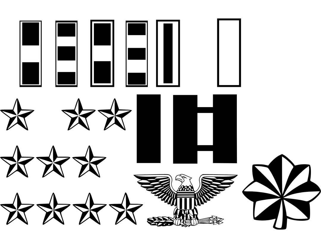 US Navy Officer Rank Line Art Warrant Officer Rank - Svg Png Dxf ...