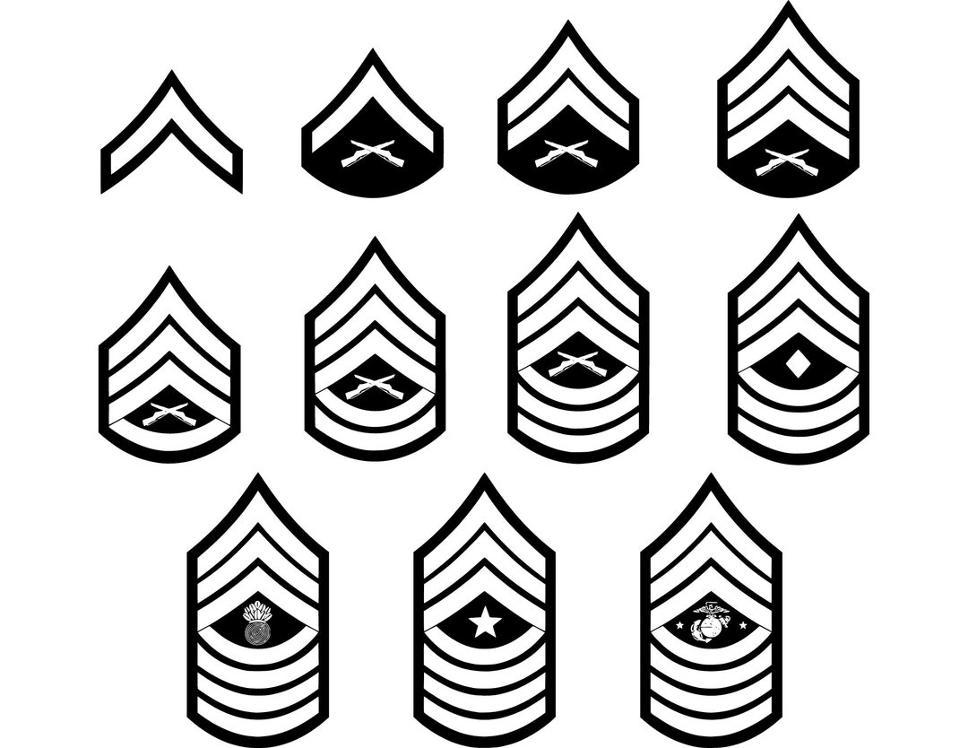 Marine Corps Enlisted Rank Line Art Sgt Ssgt Cpl Gunny - Etsy