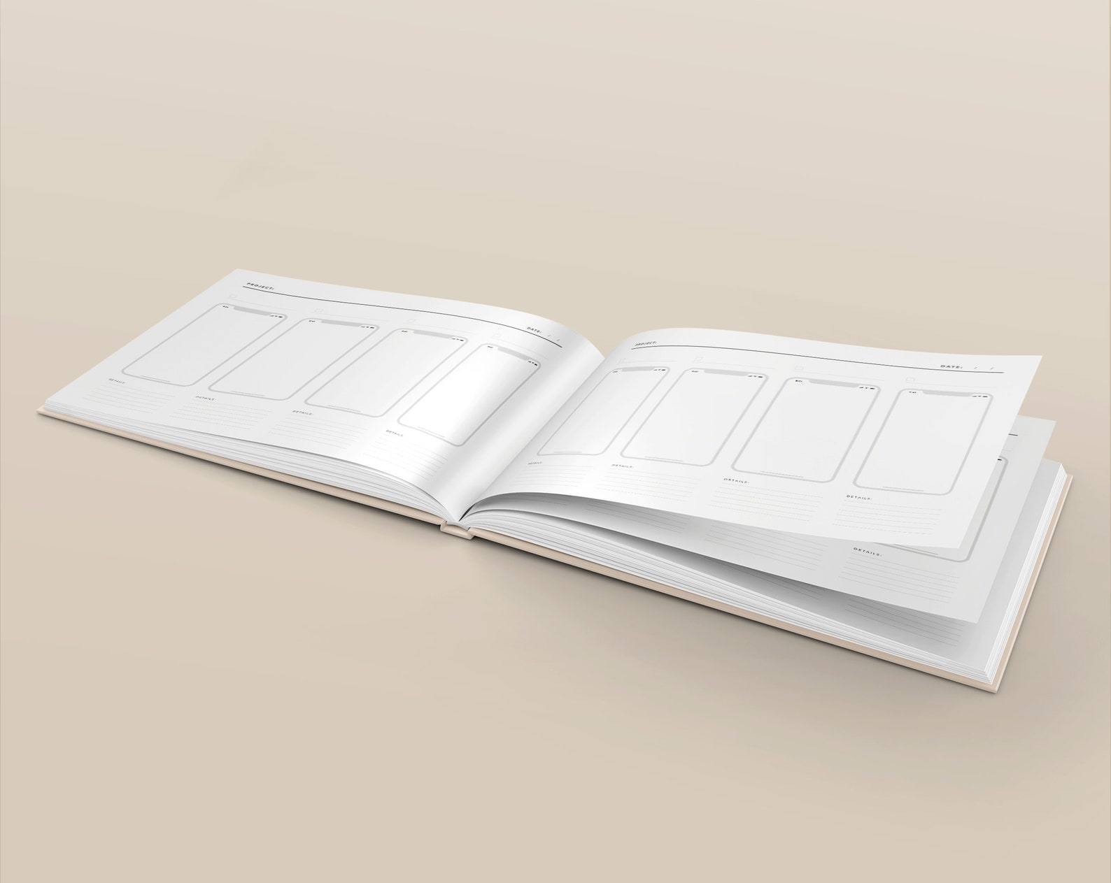 App Design Printable Sketchbook - Mobile UX/UI Wireframe Template - PDF ...