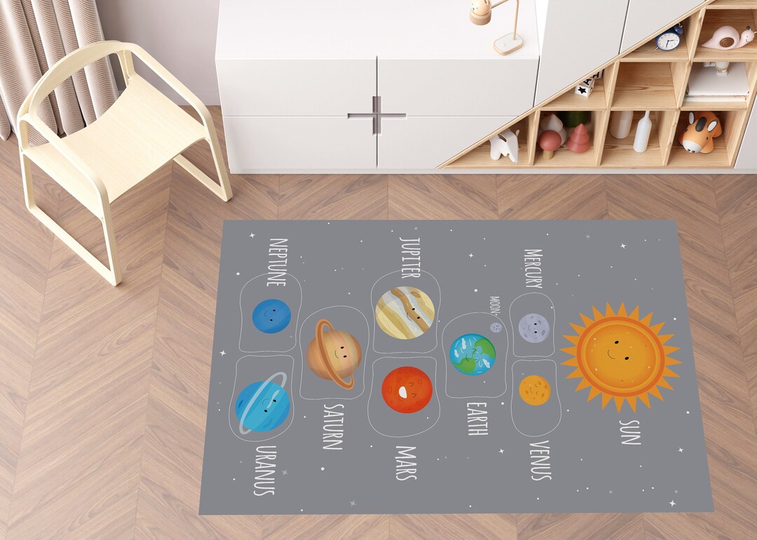 Playroom Space Theme Carpet Kid Space Theme Rug Playroom - Etsy