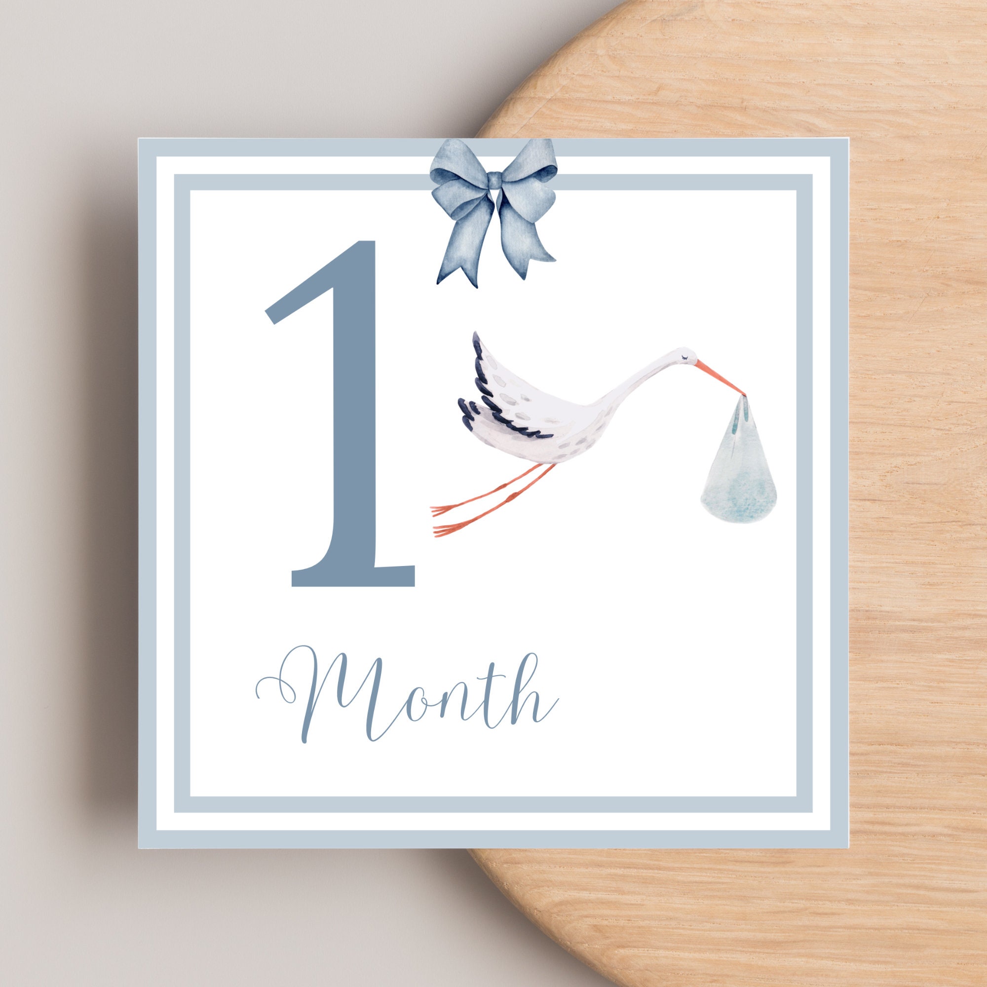 Classic Baby Boy Monthly Milestone Cards Digital Downloadable Printable ...